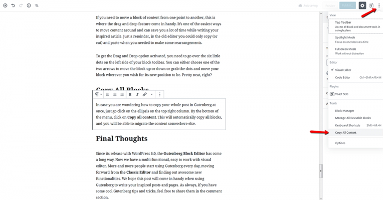 12 Killer Gutenberg Tips & Tricks You Should Know | FastComet