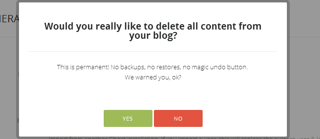 Reset Ghost Content • Ghost Tutorial - FastComet