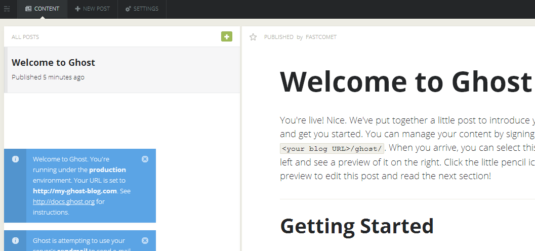 Create Admin User • Ghost Tutorial - FastComet