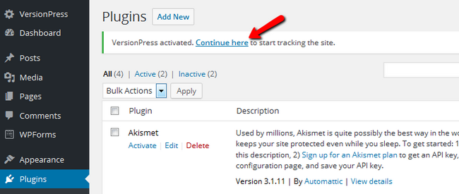 VersionPress Installation • WordPress Tutorial - FastComet